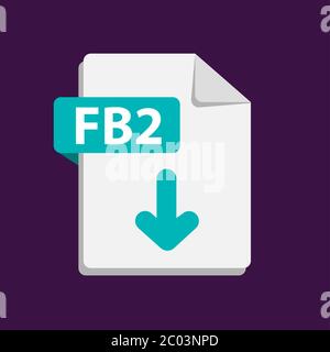 The FB2 icon. File format symbol. Flat Vector illustration. Button ...