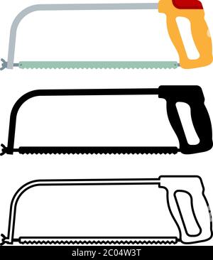 Hacksaw icon. Flat illustration of hacksaw vector icon isolated on ...