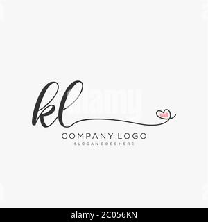 Initial Letter KL Logo - Handwritten Signature Logo - Simple Vector ...