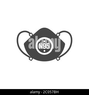 N95 facemask ppe face mask icon set w respiratory face masks Stock ...