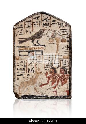 Ancient Egyptian stele didicated to the swallow and cat by Nebra ...