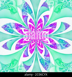 Fabulous symmetrical flower pattern. Computer generated graphics Stock ...
