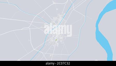 Urban vector city map of Larkana, Pakistan, Asia Stock Vector Image ...