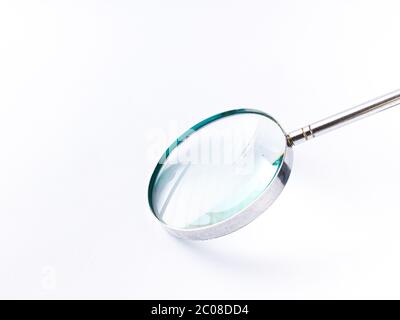 Magnifying class isolated stock image Stock Photo - Alamy
