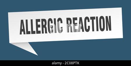 allergic reaction banner. allergic reaction speech bubble. allergic ...