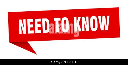 need to know banner. need to know speech bubble. need to know sign ...