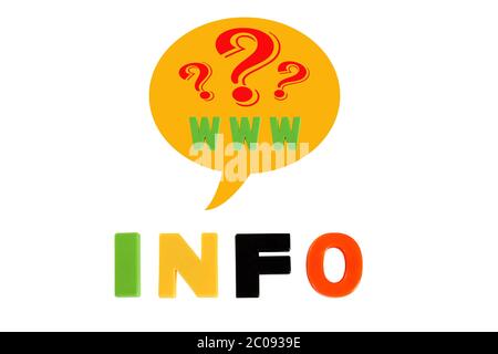 The word INFO concept written in colorful abstract typography Stock ...