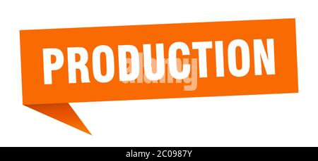 production banner. production speech bubble. production sign Stock ...
