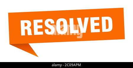 resolved banner. resolved speech bubble. resolved sign Stock Vector ...