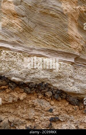 Layers of volcanic rock strata, Gran Canaria, Spain Stock Photo - Alamy