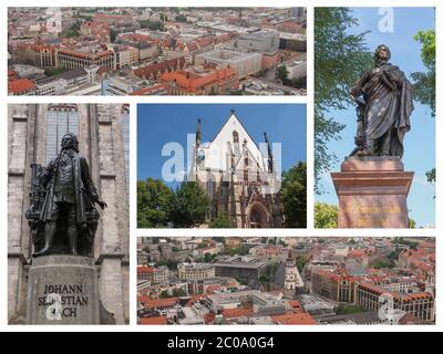 Leipzig landmarks collage Stock Photo - Alamy