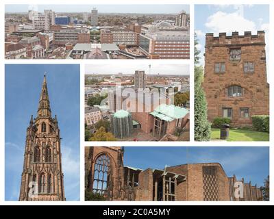 Coventry landmarks collage Stock Photo - Alamy