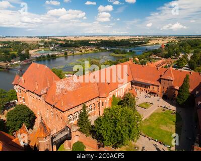 Malbork castle, aerial view from main tower, Poland Stock Photo - Alamy