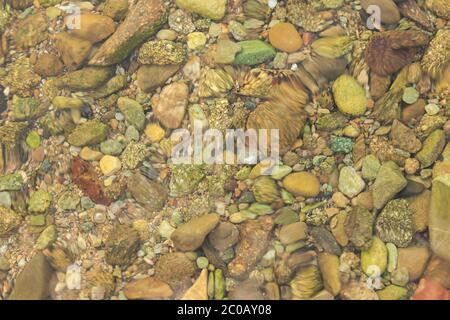 stone under the mountain water, note shallow depth of field Stock Photo ...