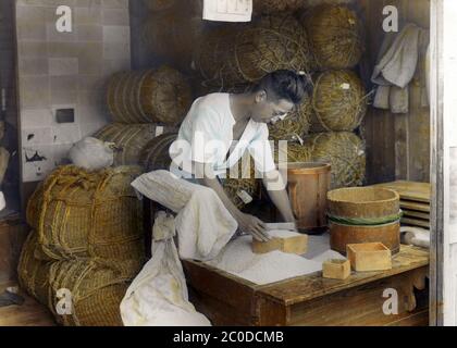 [ 1900s Japan - Japanese Rice Shop ] — Rice cultivation in Japan: Rice ...