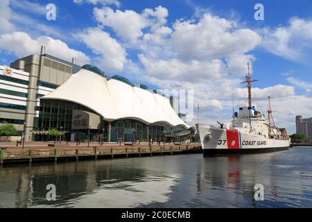 Coast Guard Cutter Taney & Columbus Center, Inner Harbor, Baltimore ...
