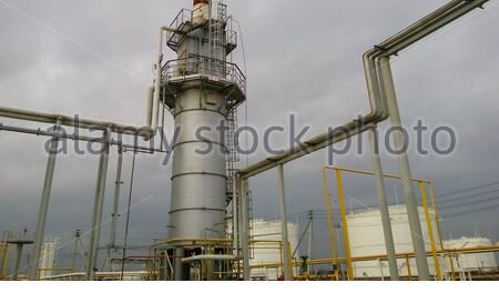 Furnace for heating oil at the refinery. The equipment for oil Stock ...