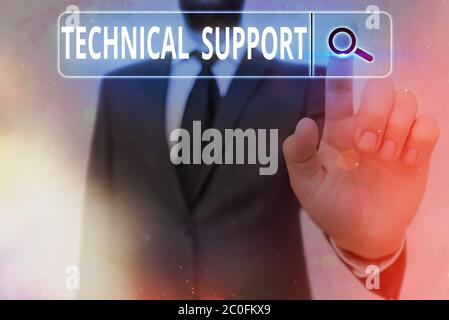 Writing note showing Technical Support. Business photo showcasing ...