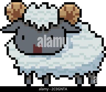 Sheep Pixel Art Farm Animal Video Game Cartoon Stock Vector Image & Art ...