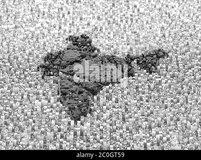Cube Smart Data Technology, India map symbol Stock Photo - Alamy