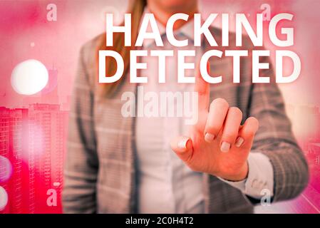 Handwriting text writing Hacking Detected. Conceptual photo activities ...