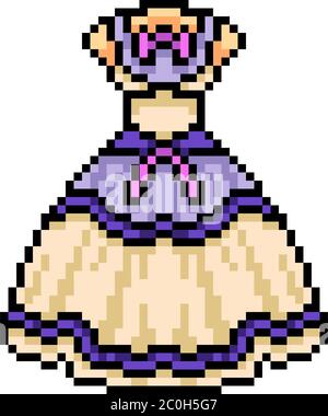 pixel art of woman dress cloth isolated background Stock Vector Image ...