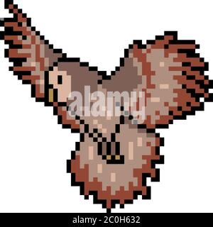 vector pixel art owl isolated cartoon.EPS 10 Stock Vector Image & Art ...