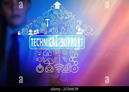 Writing note showing Technical Support. Business photo showcasing ...