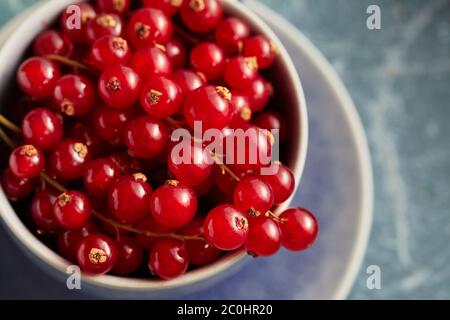 Red currants in a blue bowl, fresh fruits, berries Stock Photo - Alamy