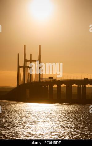 The Prince of Wales Bridge spanning the Severn Estuary and connecting ...