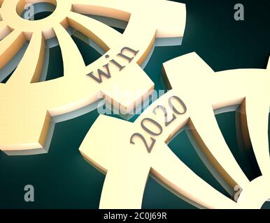 2020 gear and win gear, closely connected Stock Photo - Alamy