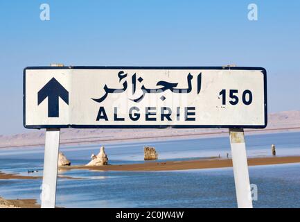 Road signs in the Sahara Desert are written with Arabic and Latin ...