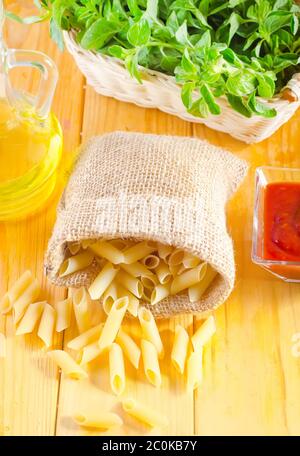 Assorted Homemade Dry Italian Pasta on a Background Stock Photo - Alamy