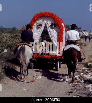 CARRETA DE LA ROMERIA DEL ROCIO TIRADA POR UN TRACTOR. Location ...