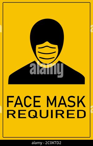 Notice Wear A Face Mask Sign Isolate On White Background,Vector ...