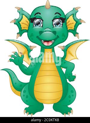 Cute baby dragon waving hand Stock Vector Image & Art - Alamy