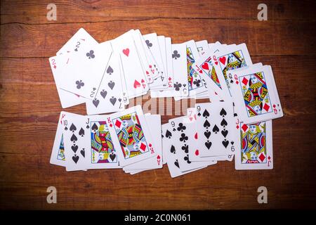 Lot of dusty old playing cards Stock Photo - Alamy