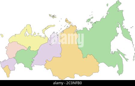 Russia - Highly detailed editable political map with labeling Stock ...