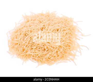 Italian yellow and dry vermicelli spiral, pasta with durum wheat and ...