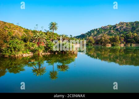 Mount Abu and Nakki lake panoramic view. Mount Abu is a hill station in ...