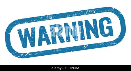 WARNING blue grungy rectangle stamp Stock Photo - Alamy