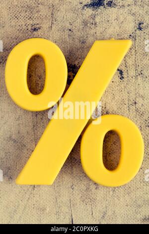 Yellow percentage sign Stock Photo - Alamy