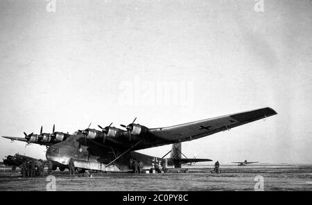 "Transport aircraft Messerschmitt Me 323 ""Gigant"" approaching the ...