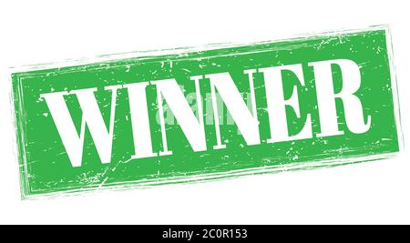 WINNER green grungy rectangle stamp Stock Photo - Alamy