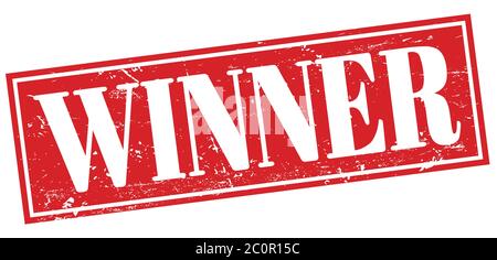 WINNER red rectangle grungy stamp Stock Photo - Alamy