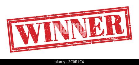 WINNER red grungy rectangle stamp Stock Photo - Alamy