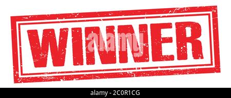 WINNER red rectangle grungy stamp Stock Photo - Alamy