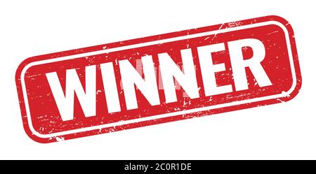 WINNER red rectangle grungy stamp Stock Photo - Alamy