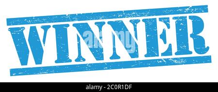 WINNER blue grungy rectangle stamp Stock Photo - Alamy