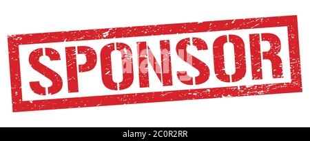 SPONSOR red rectangle grungy stamp Stock Photo - Alamy